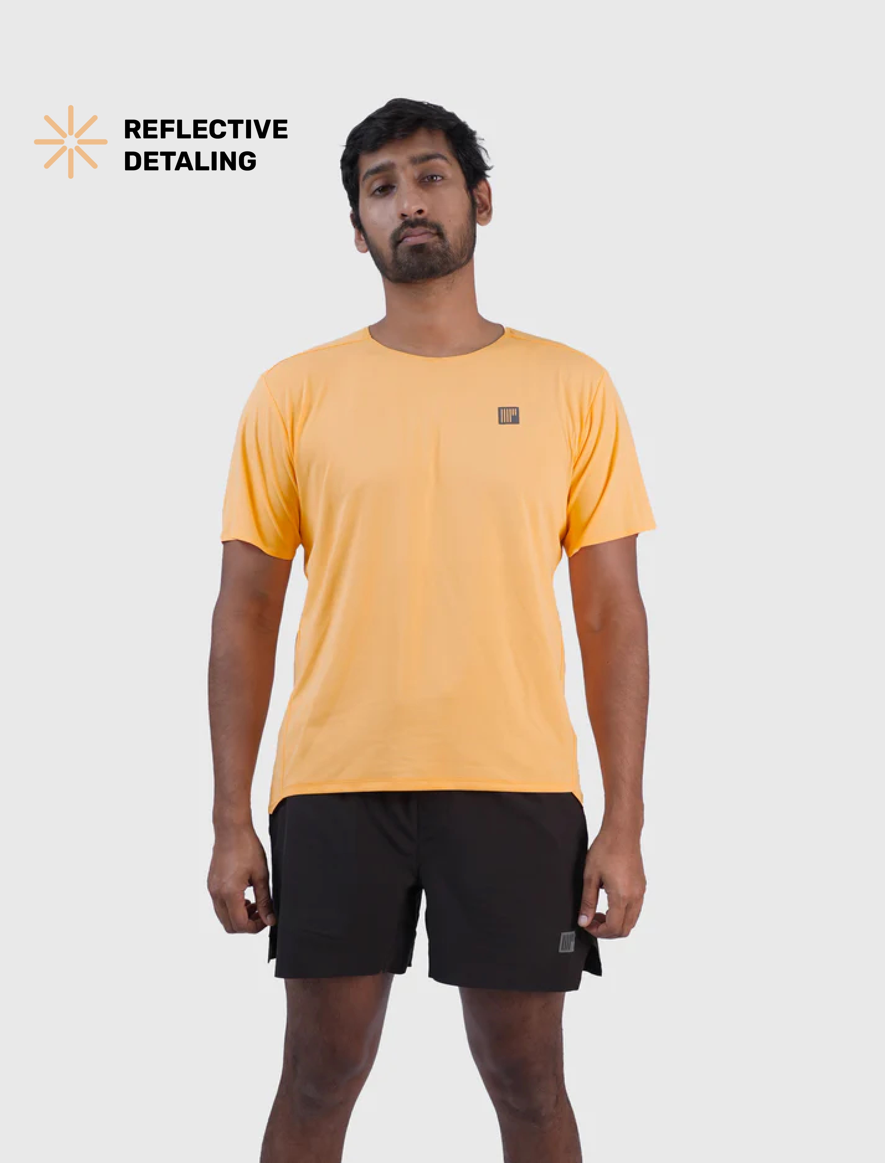 Men Performance Running Tee - Yellow | 42KM – FortyTwoKM